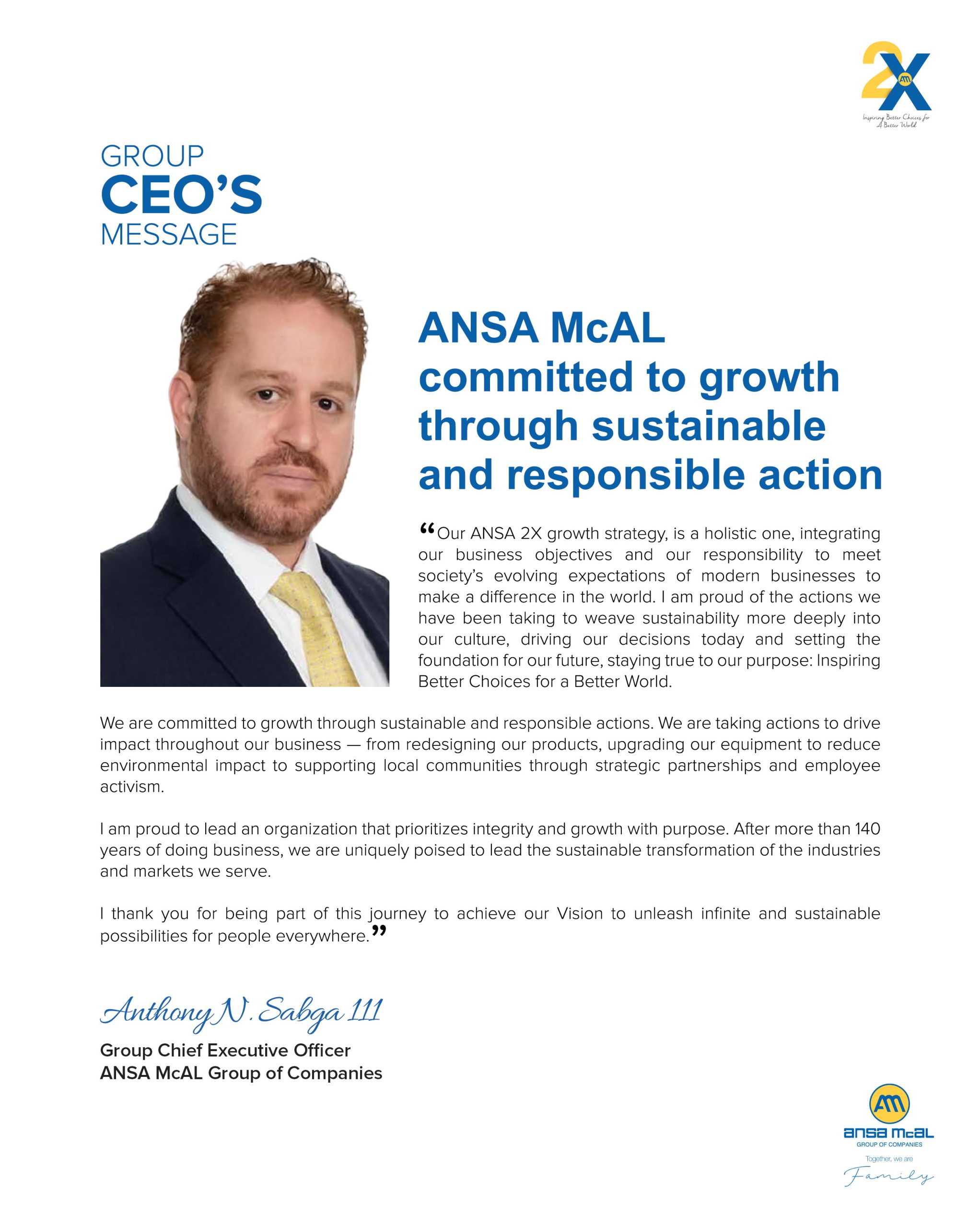 Group CEO’s Message: Committed To Growth Through Sustainable ...