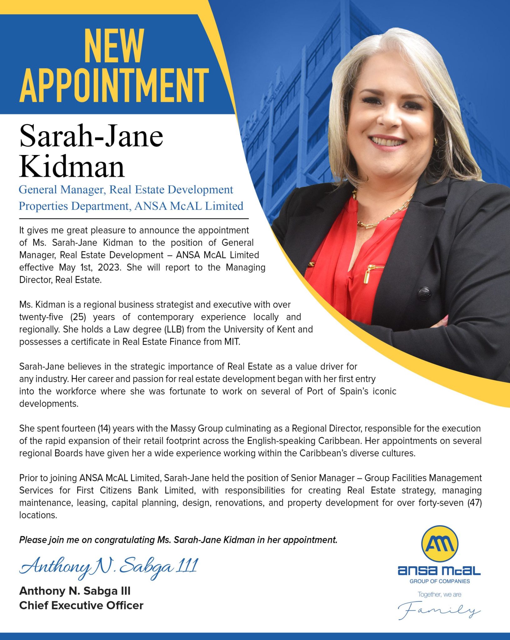 New Appointment – Sarah-Jane Kidman – General Manager Of The Real ...